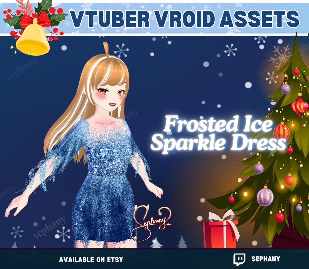 Frosted Ice Sparkle Dress by Sephy-chan ( Vroid Clothing Texture ) - Etsy
