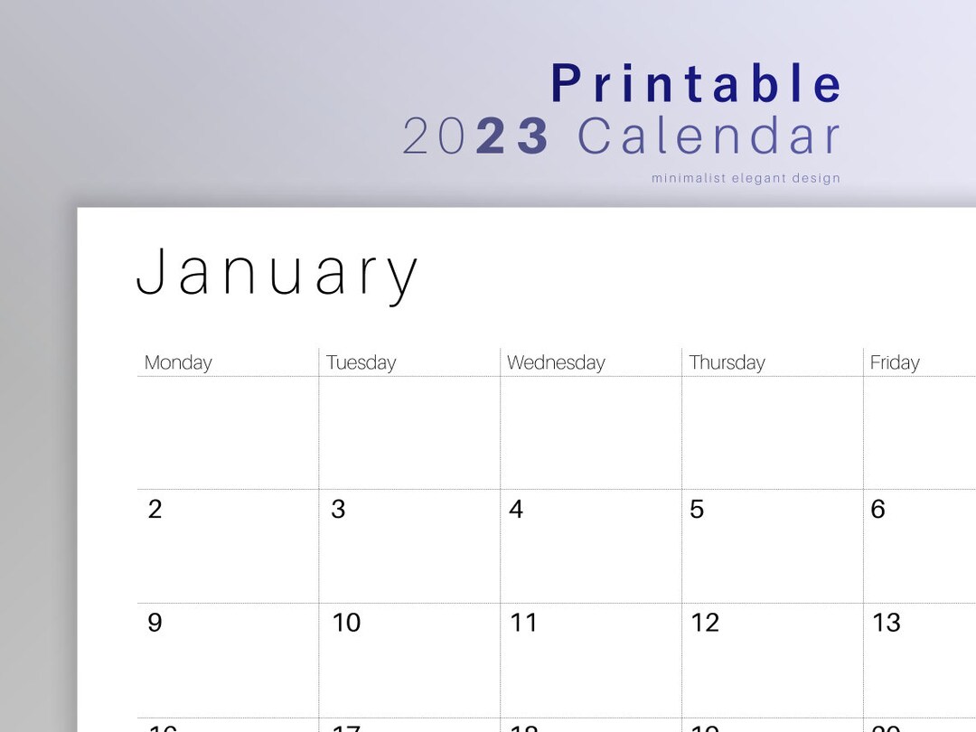 Printable Calendar 2023, A4 and Letter, Sunday and Monday Start ...