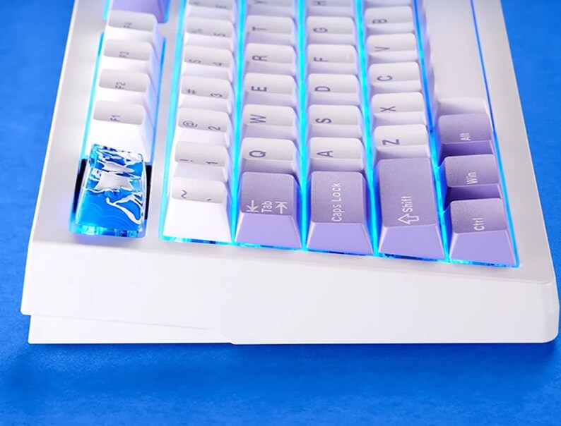 Resin Purple Green Keycaps Set, Cute Artisan Keycaps Set, Custom ESC ...