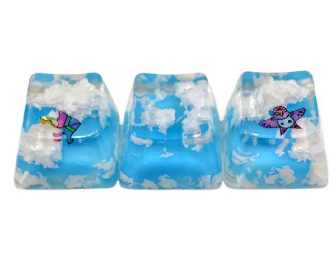 Resin Purple Green Keycaps Set, Cool Transparent Keycaps Artisan, Cute ...