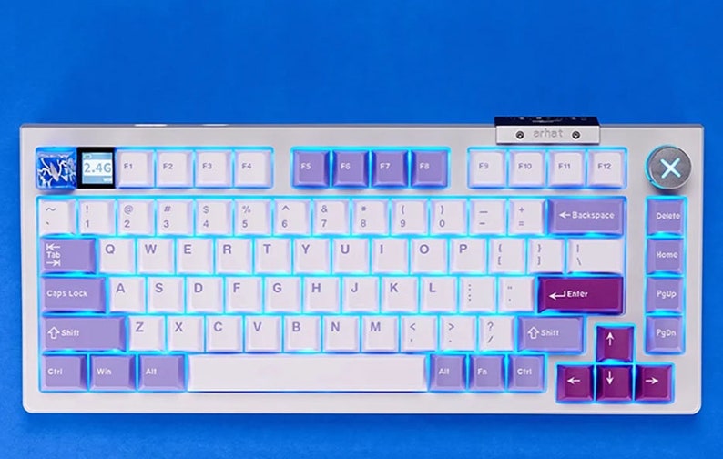 Resin Purple Green Keycaps Set, Cute Artisan Keycaps Set, Custom ESC ...