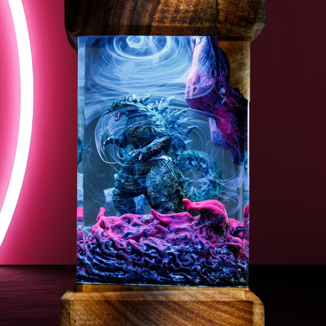 Handmade Monster Epoxy Lamp, Glowing Sci-fi Collectible Lamp, Home ...