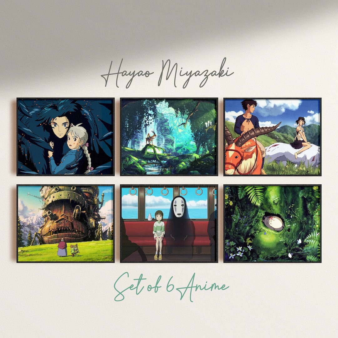 Anime Art Masterpieces: 6 Piece Ready-to-print Wall Poster Set Anime ...