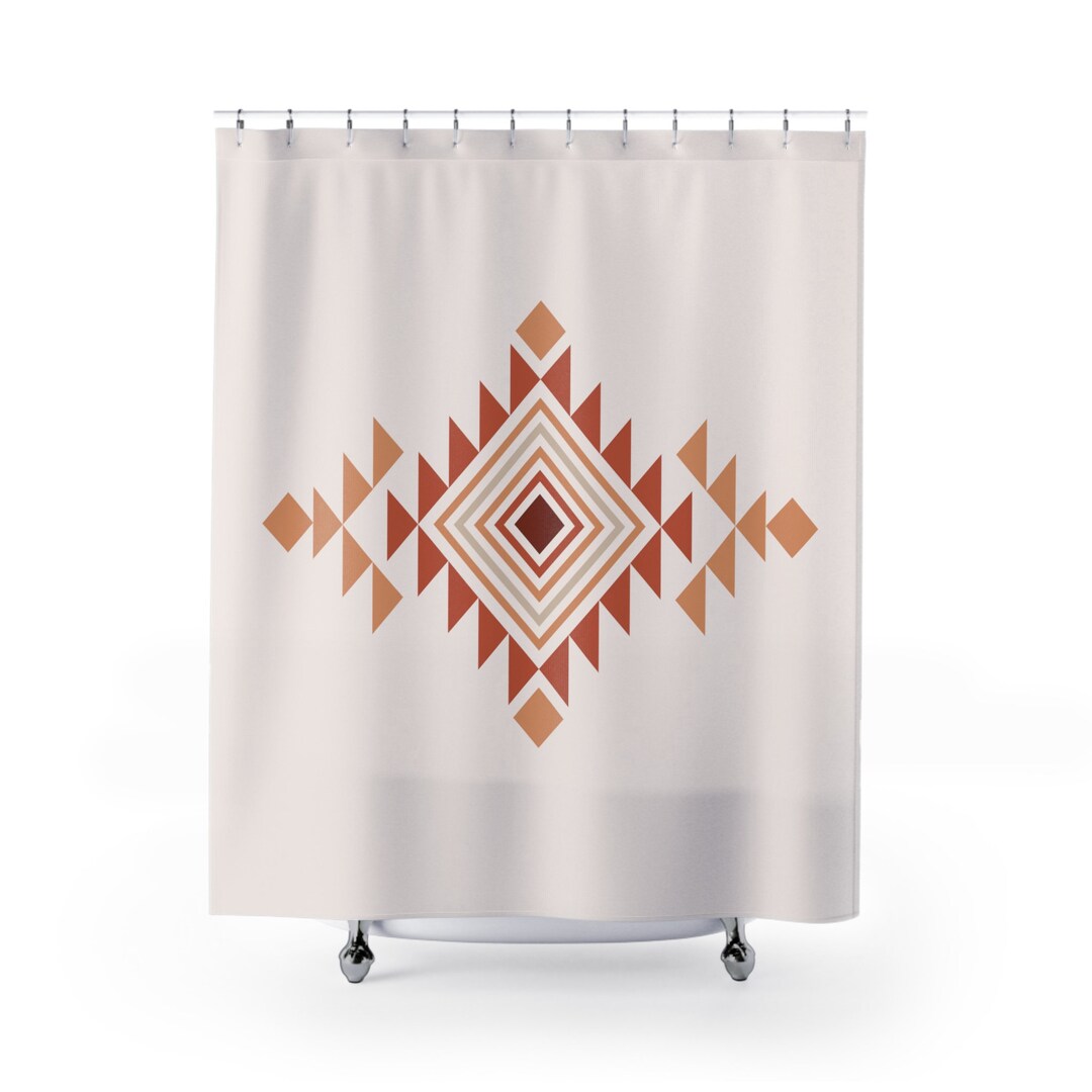 Southwestern Rust Shower Curtain - Etsy
