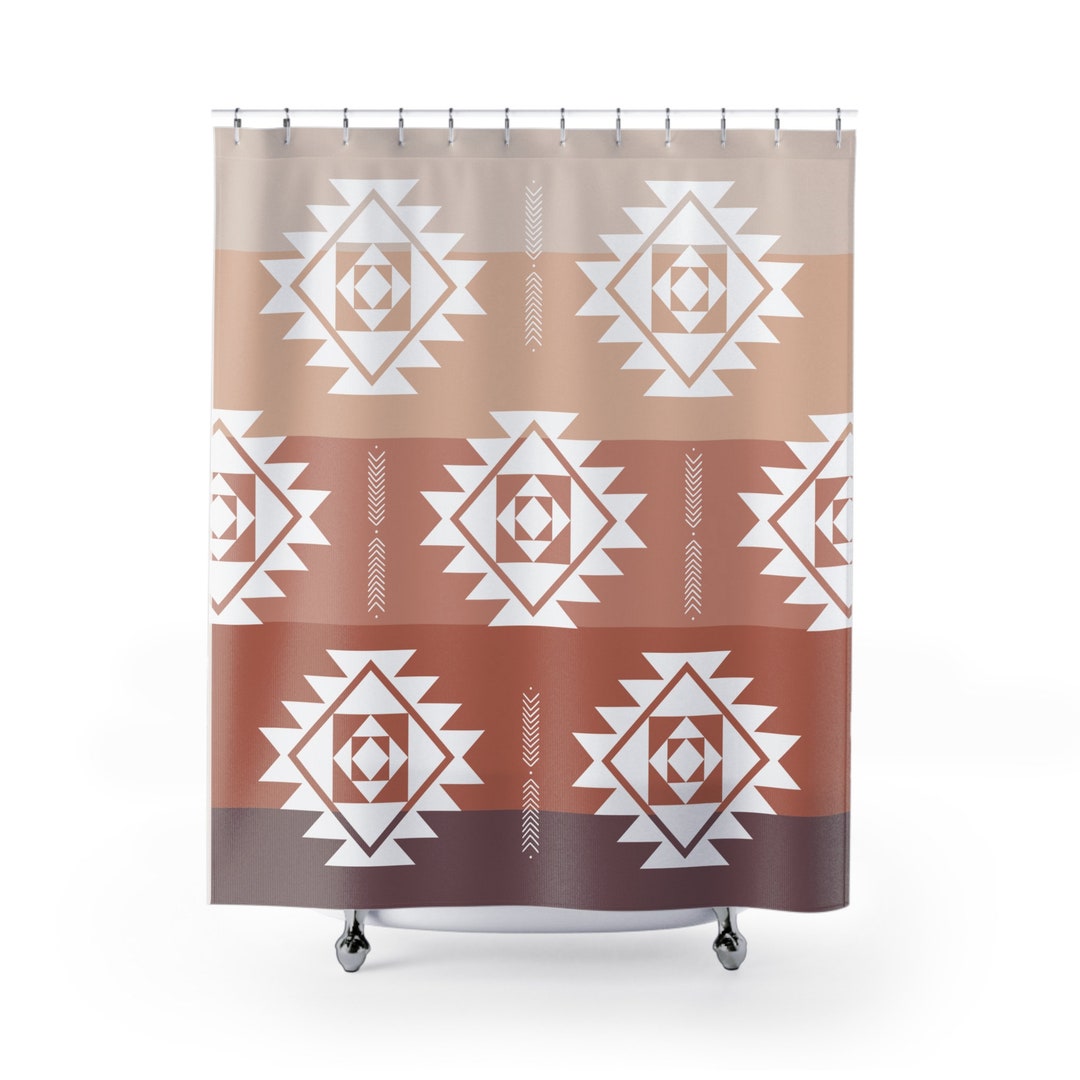 Southwestern Dust Shower Curtain, Aztec Bathroom Decor, Aztec Shower ...
