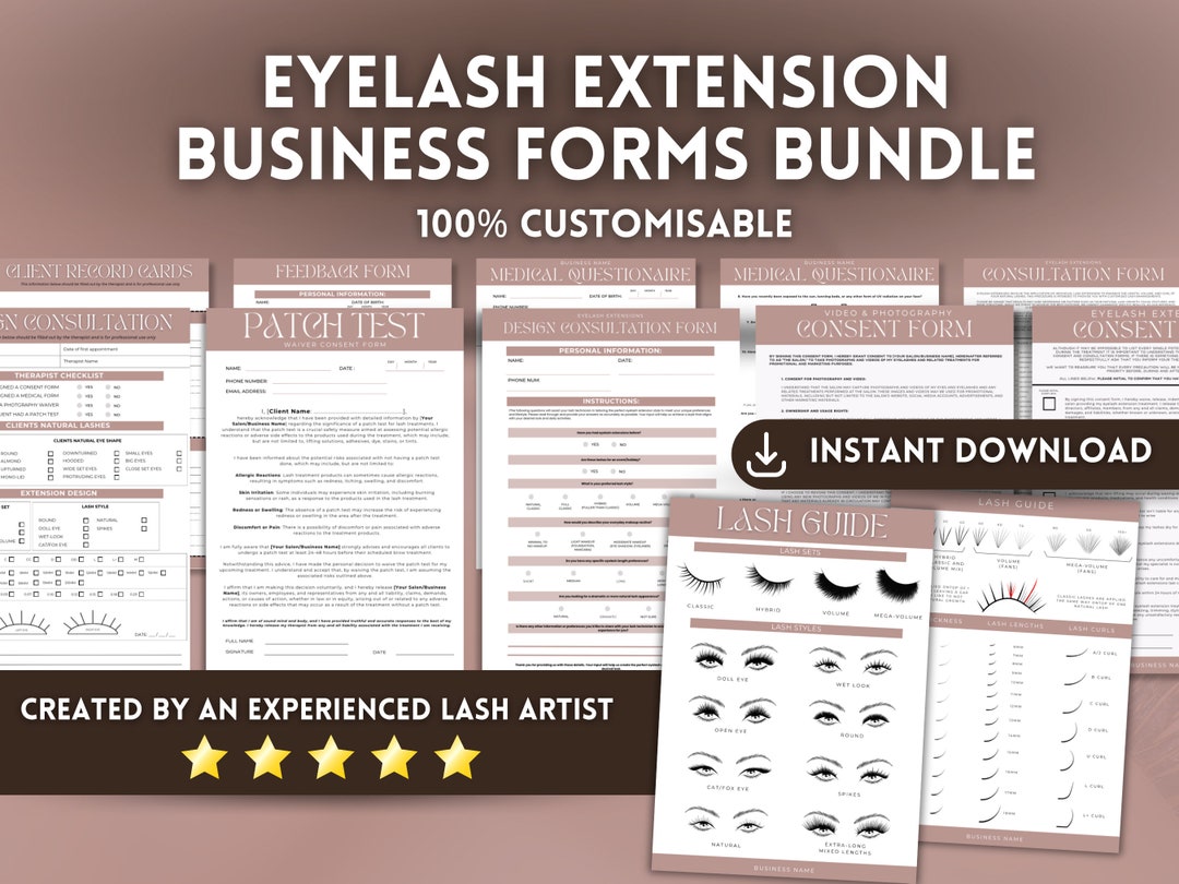 Lash Extension Form Bundle Lash Mapping Tools elevate Your Lash Game - Etsy