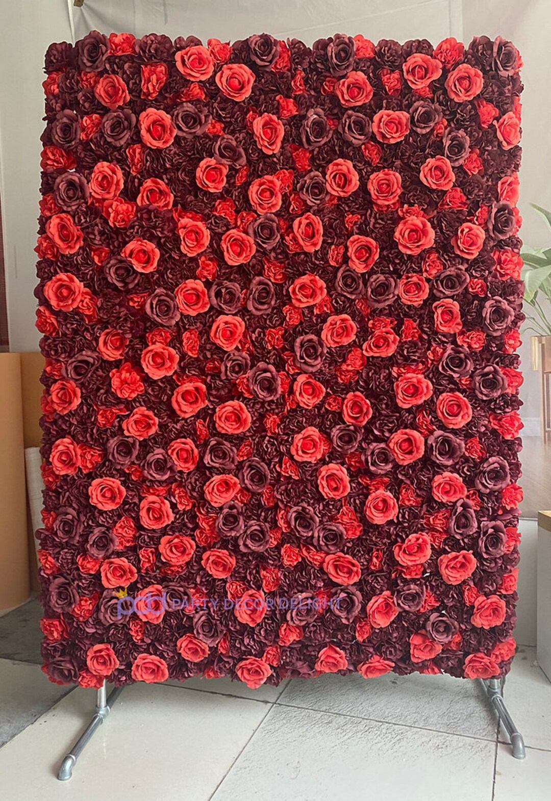 SALES Red 3D Fabric Artificial Flower Panels, Floral Backdrop, Wedding ...