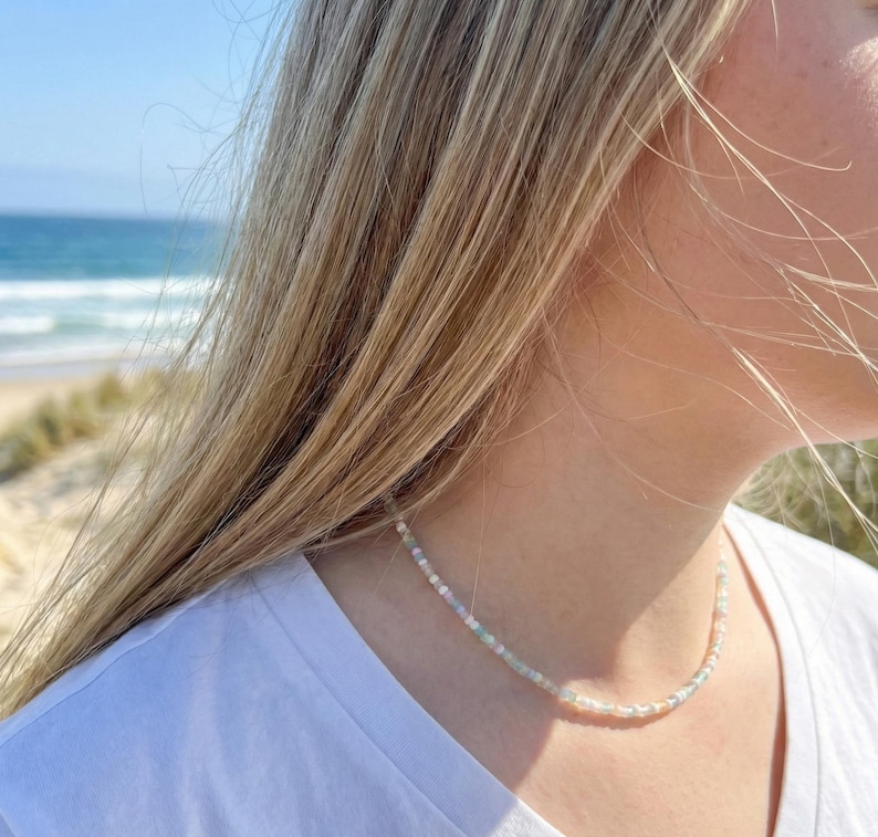 Handmade Layered Pastel Metallic Seed Bead Necklace - Minimal Jewelry ...