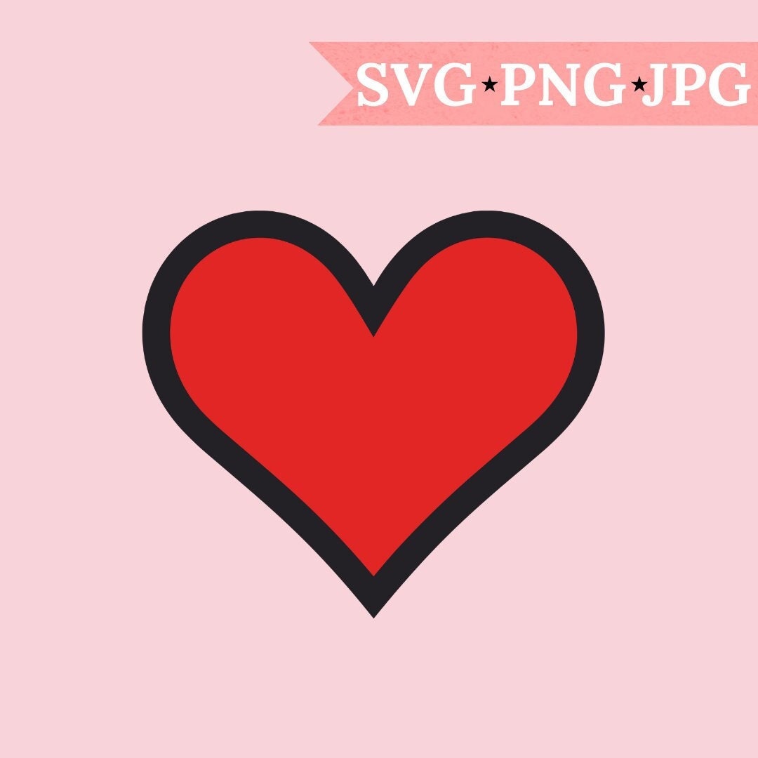 Heart Svg, Hand Drawn Svg,red Valentine Heart Svg, Love Heart Svg ...