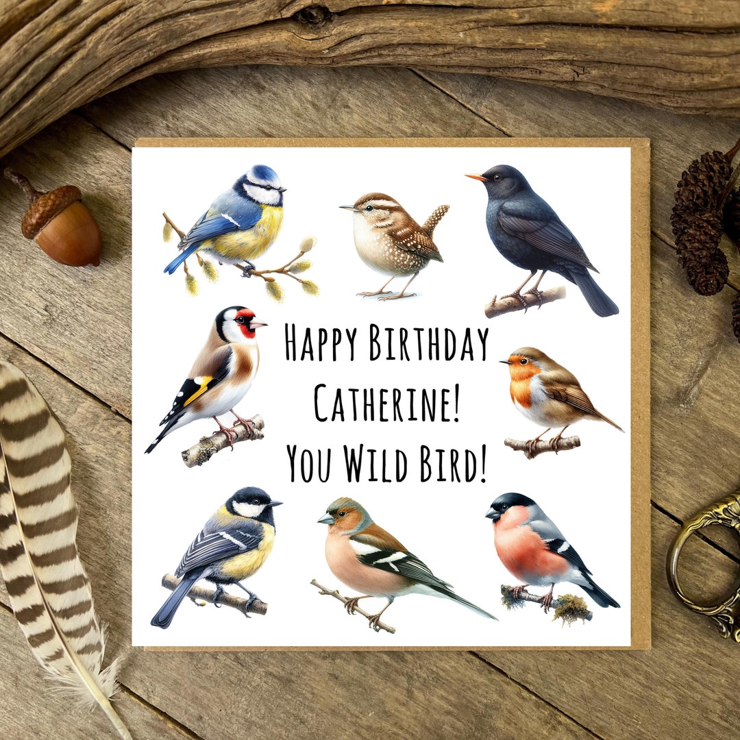 Personalised Bird Birthday Card for Bird Lover, Nature Lover Birthday ...