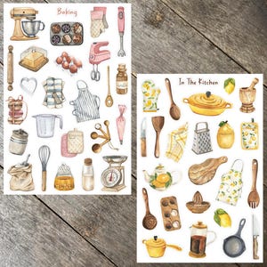 Baking Sticker Sheet, Recipe Book Stickers, Cooking Stickers ...