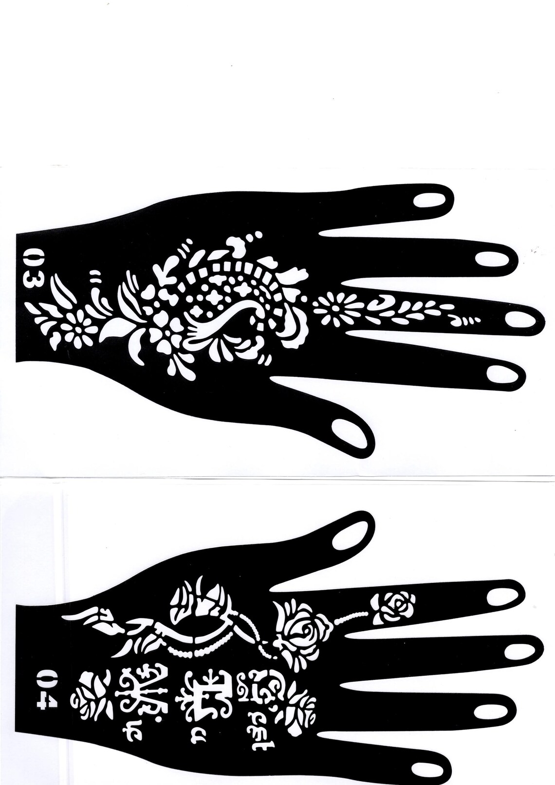 Rangeli Henna Stencils 20 Pcs 10 Pair Left and Right for Hands Bridal ...