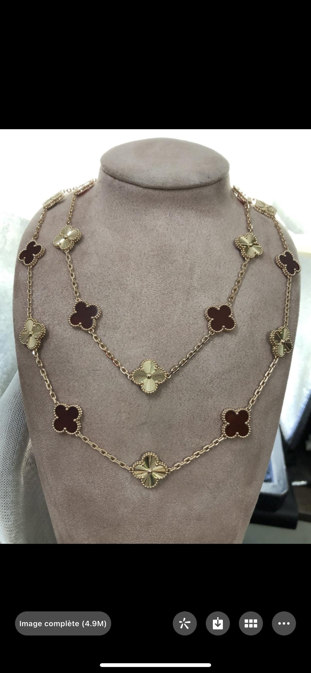 CUSTOM MADE Van Cleef and Arpels 10 Patterns Vintage Alhambra Necklace ...
