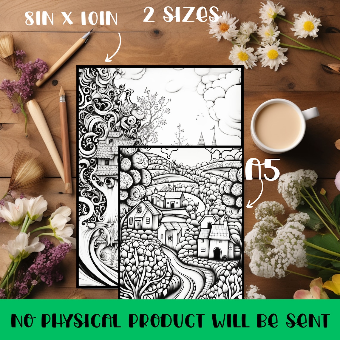 Printable Colouring Pages, Folkart Scenery Colouring Pages, Landscapes ...