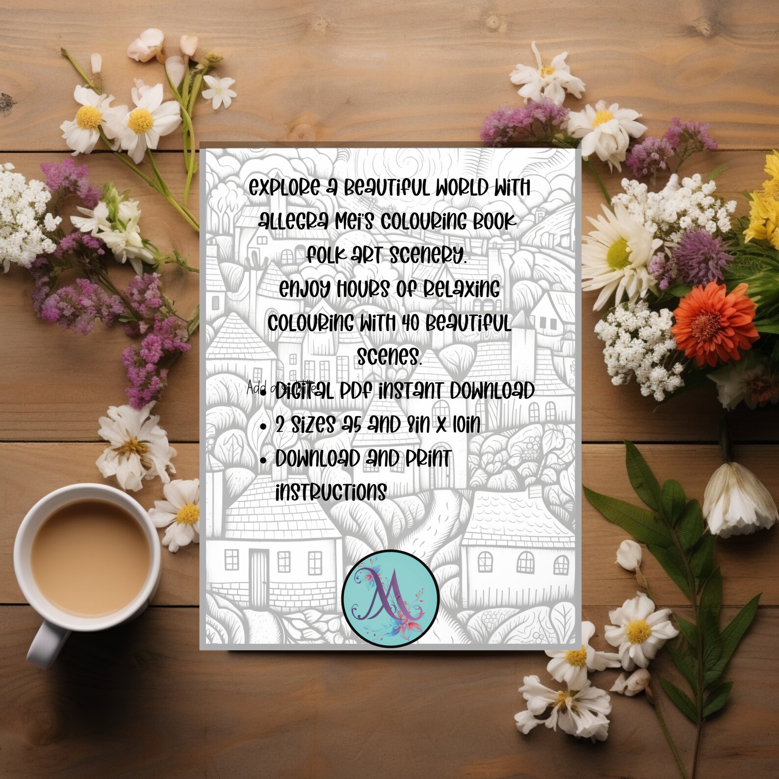 Printable Colouring Pages, Folkart Scenery Colouring Pages, Landscapes ...