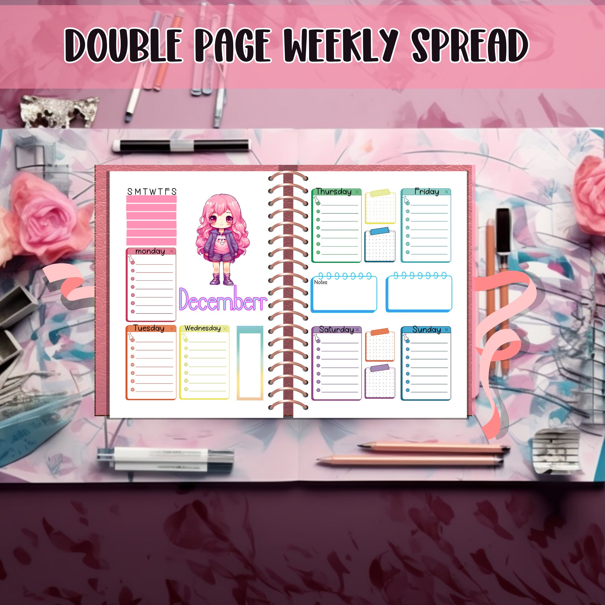 Kawaii Bullet Journal, Undated Printable Bullet Journal,cute Planner ...