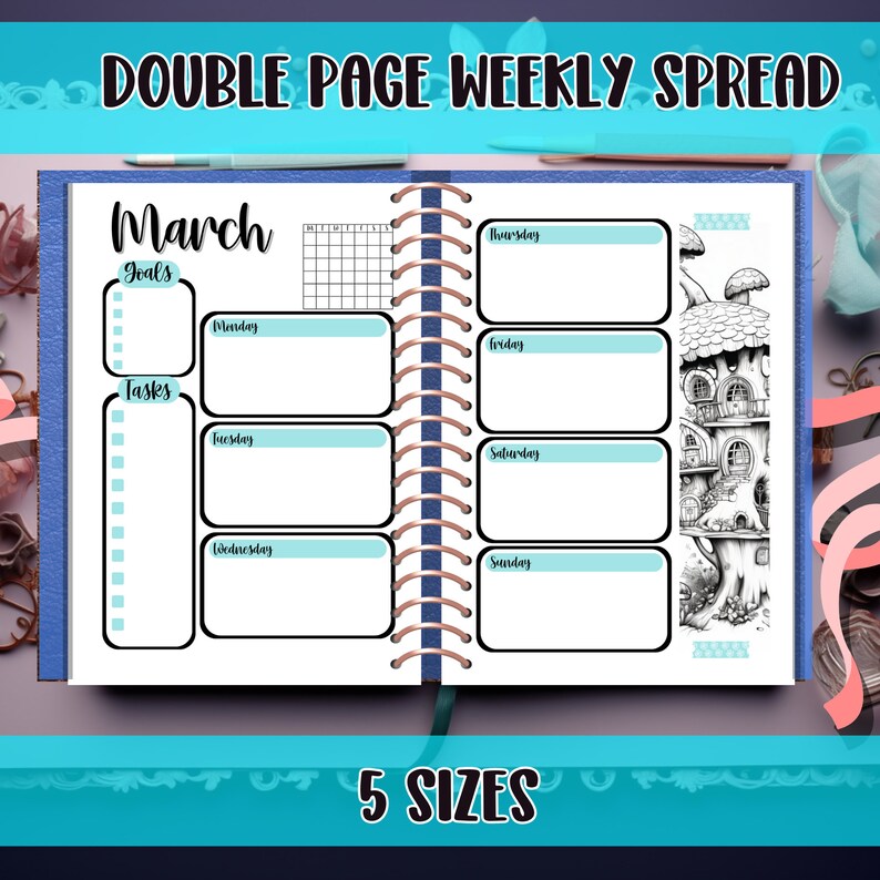 Undated Printable Bullet Journal, Pre-made Bullet Journal, Bullet ...