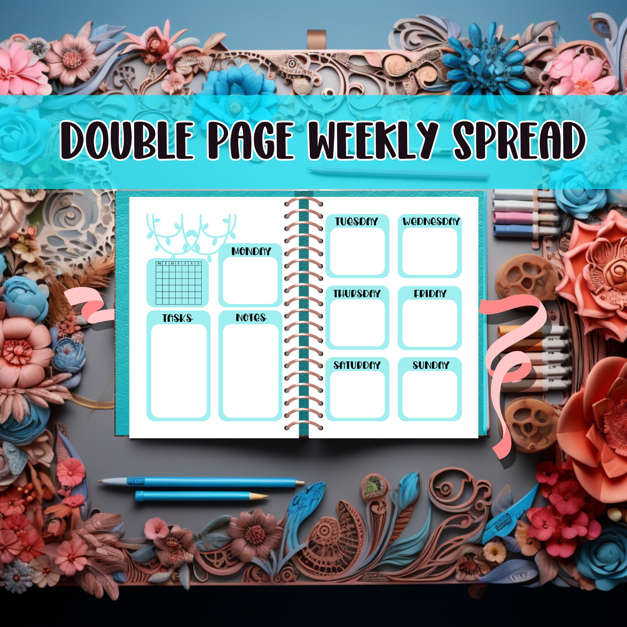 Undated Printable Bullet Journal, Pre-made Bullet Journal, Bullet ...