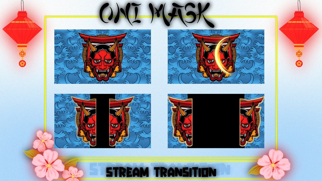 Animated Stream Transition ONI MASK Twitch Transition, OBS, Stream ...