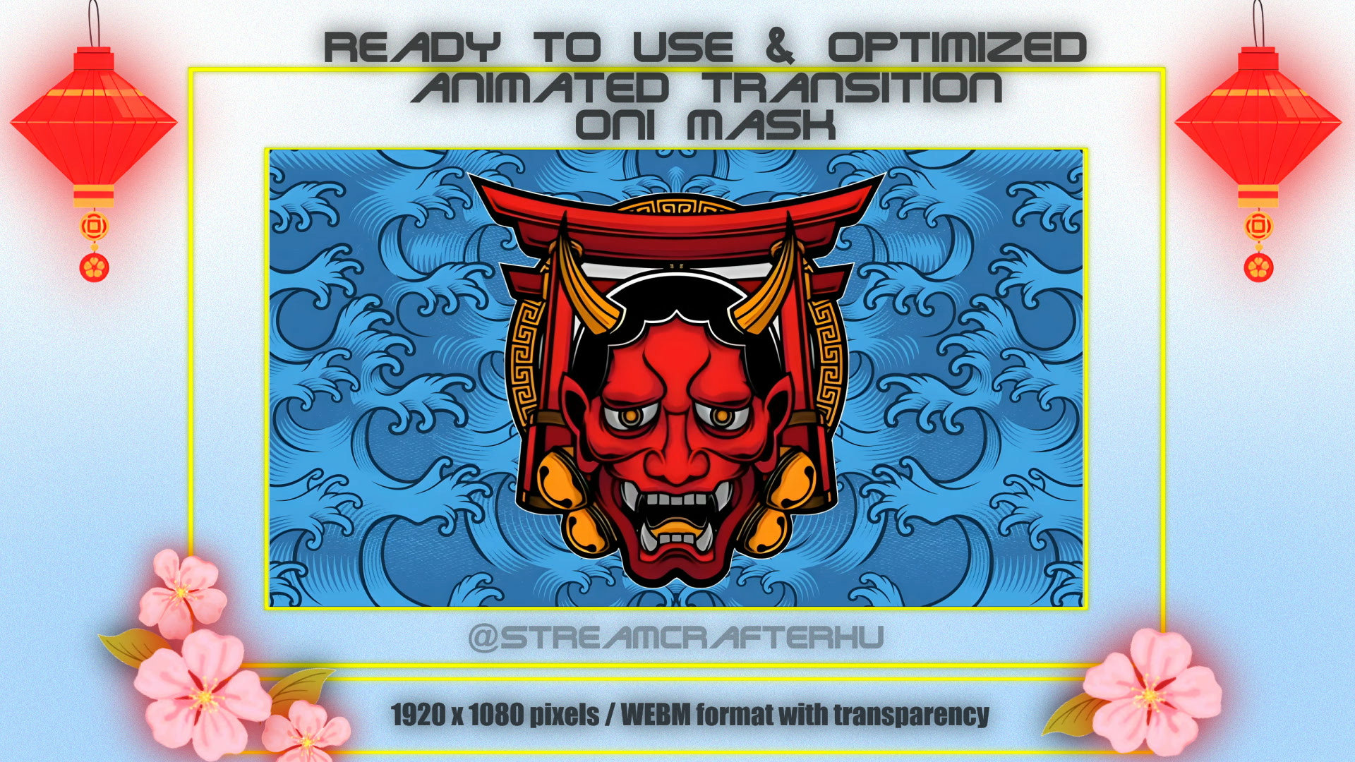 Animated Stream Transition ONI MASK Twitch Transition, OBS, Stream ...