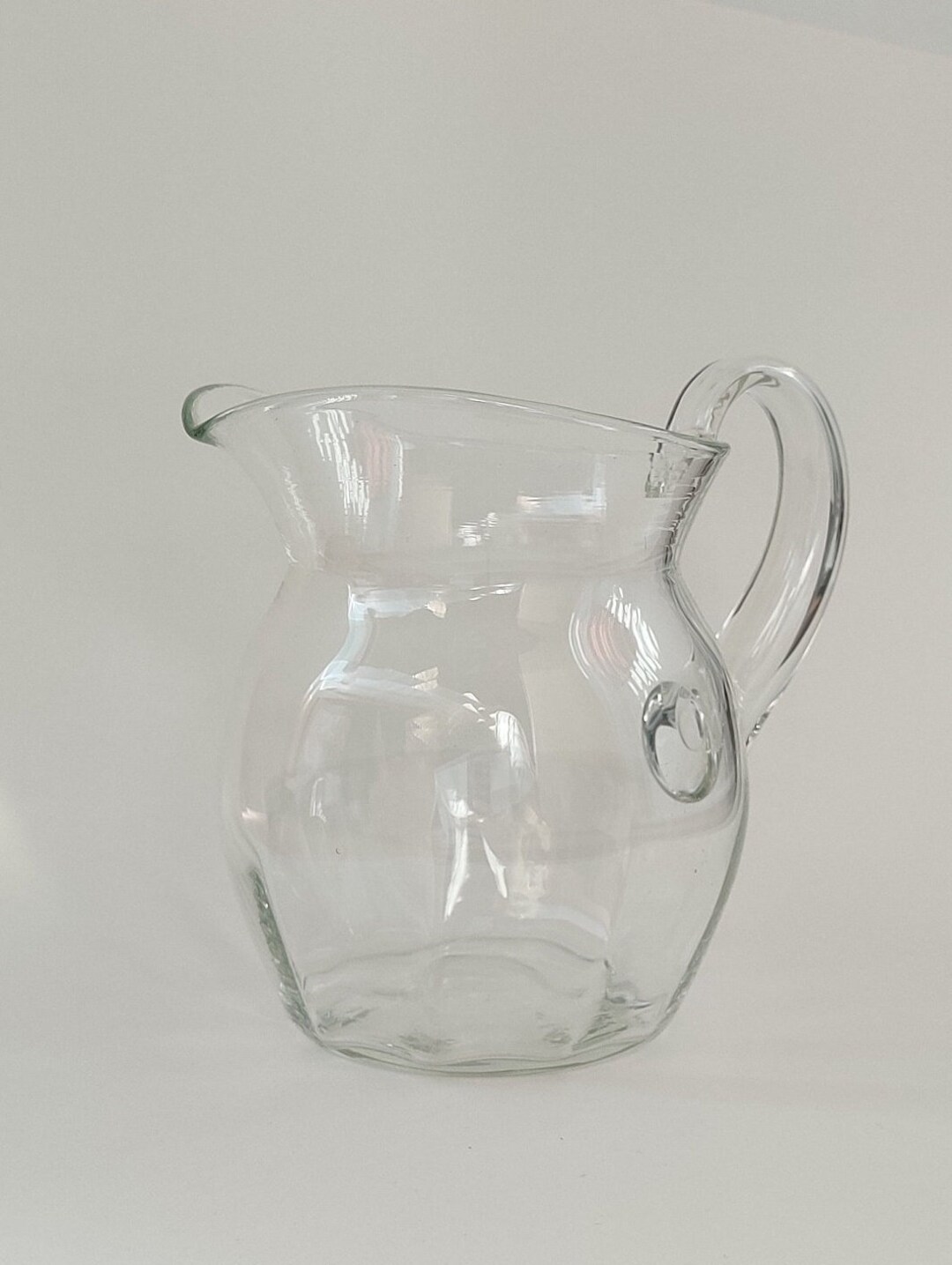 Vintage Handblown MCM Glass Pitcher, Glass Jar, Glass Vase - Etsy UK