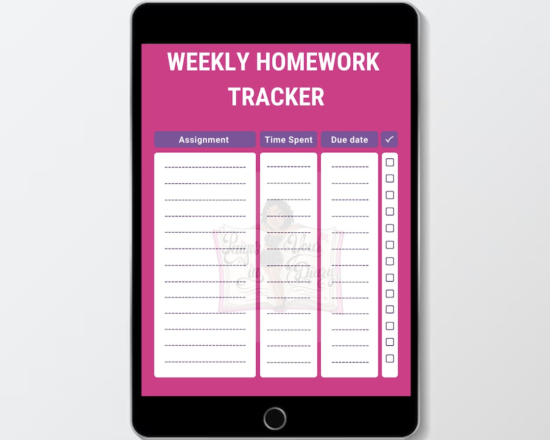 Homework Log Printable | Homework Tracker for Kids | Printable Homework ...