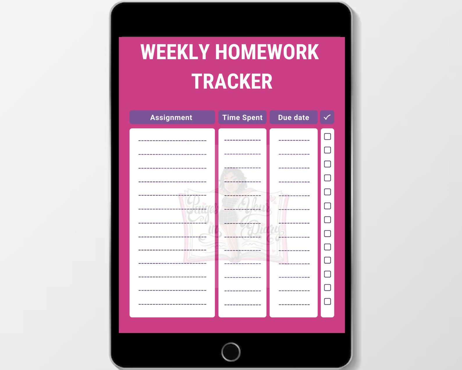 Homework Log Printable | Homework Tracker for Kids | Printable Homework ...