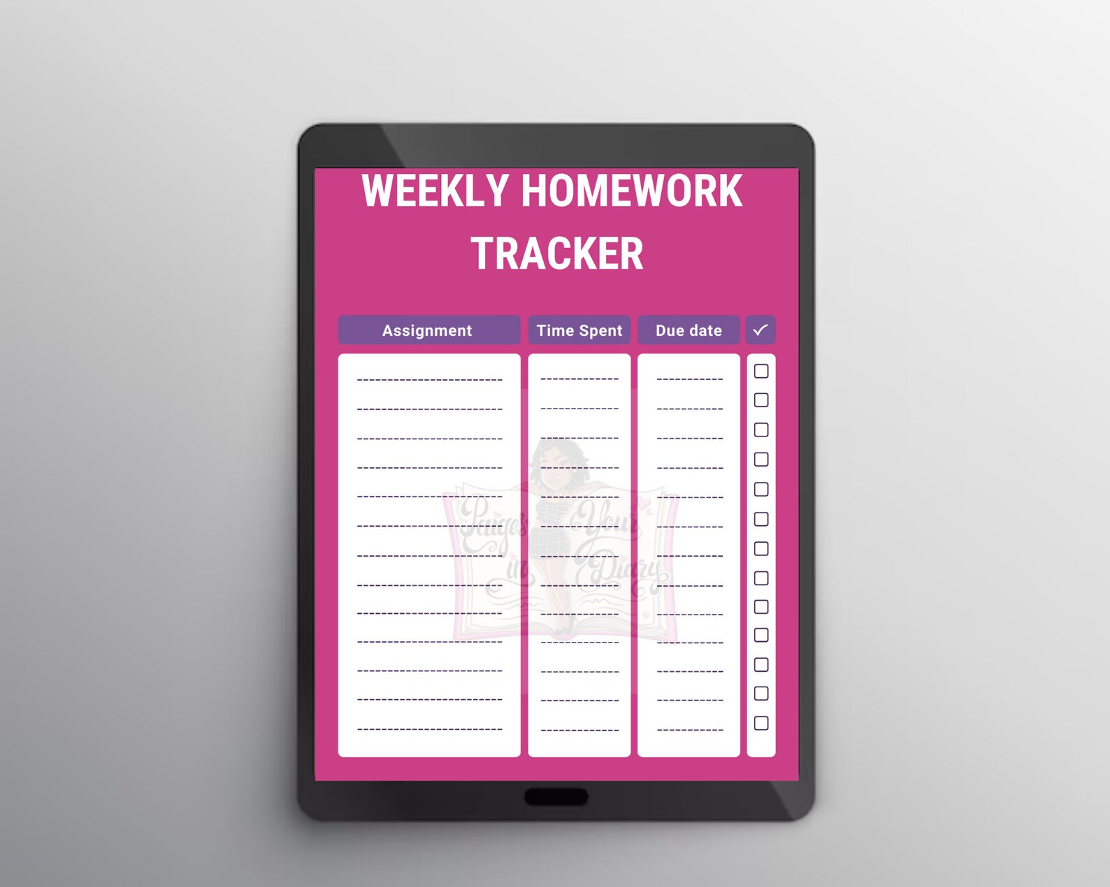 Homework Log Printable | Homework Tracker for Kids | Printable Homework ...