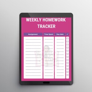 Homework Log Printable | Homework Tracker for Kids | Printable Homework ...
