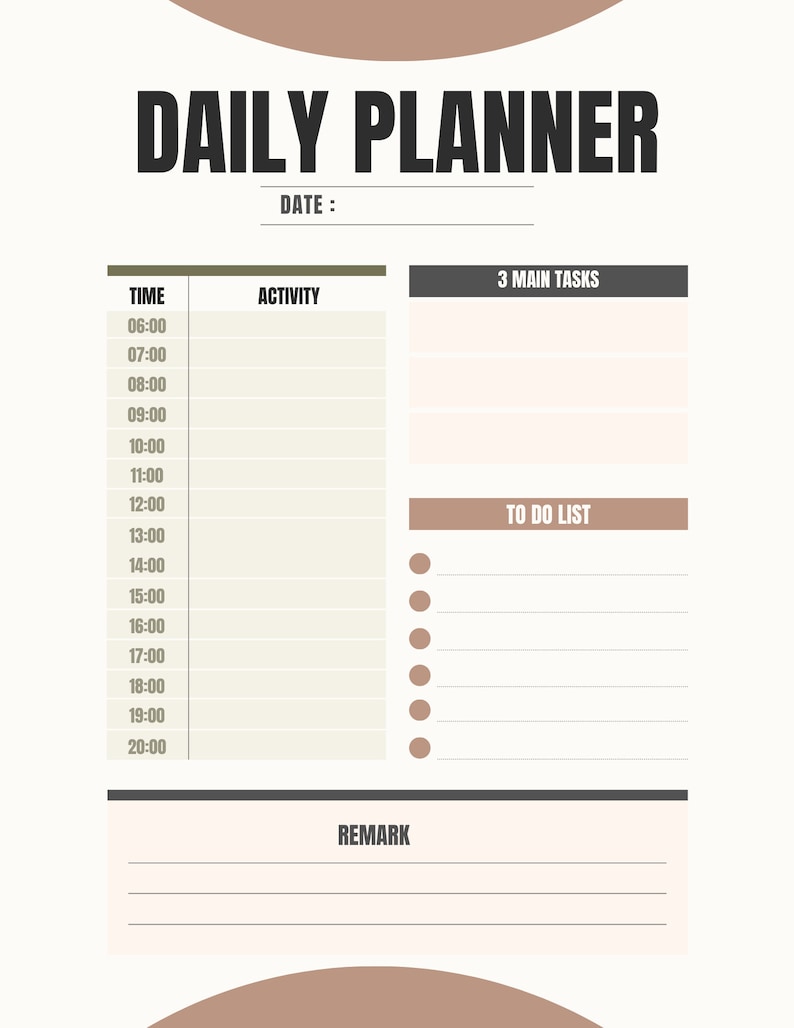 Daily Planner, Fillable, Daily to Do List, Daily Journal, Minimalist ...