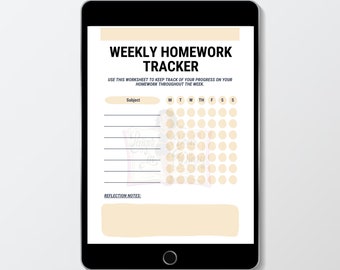 Homework Log Printable Homework Tracker for Kids Printable Homework ...