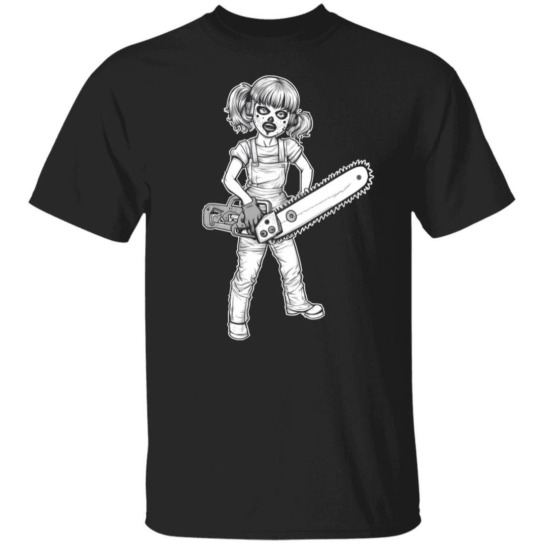 Gothic Scary Psycho Chainsaw Girl With Mask Vintage Retro Comic Drawing ...