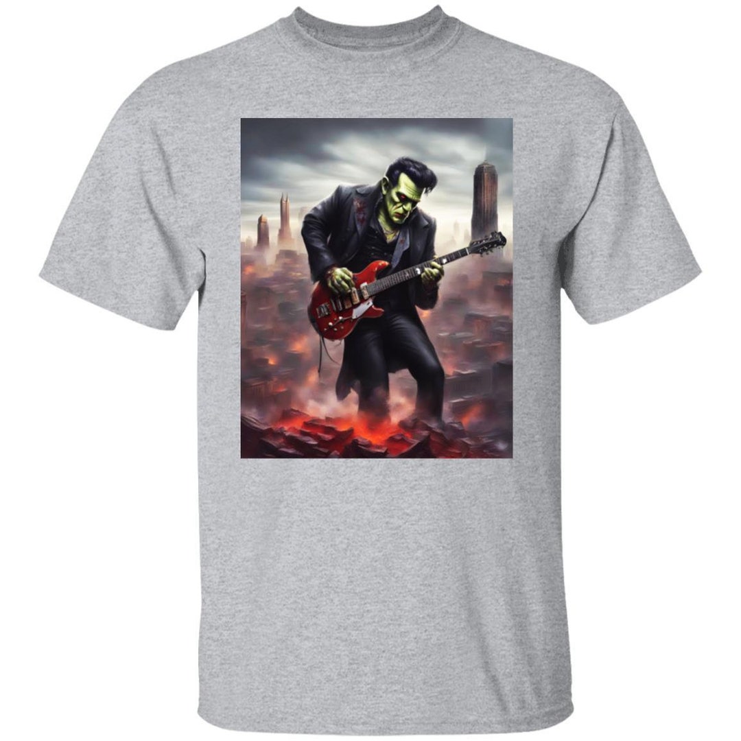 Frankenstein Playing Guitar Elvis Cosplay Gothic Horror Vintage Retro ...