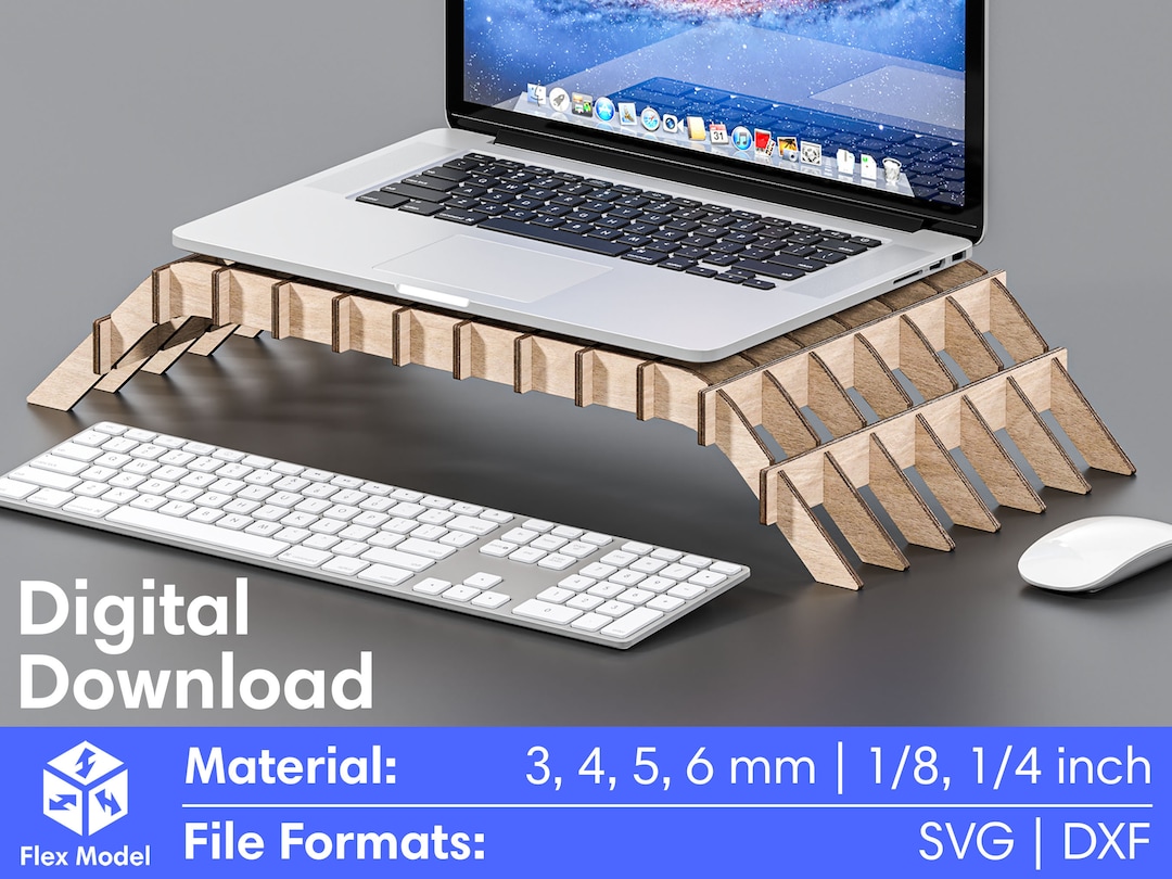 Laptop or Monitor Riser Plywood Laser Cut SVG DXF - Etsy