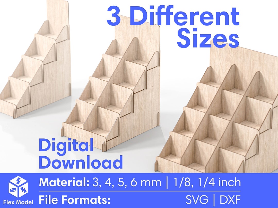 4 Shelf Display Stand Laser Cut Files: SVG DXF Vector (digital Download ...