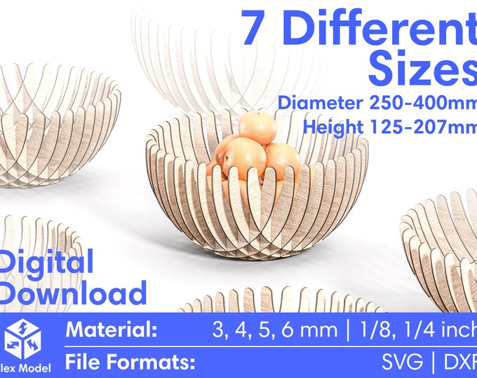 Stylish Fruit Bowl - Laser Cut Design - Vector Files - Dxf, Ai, Svg ...