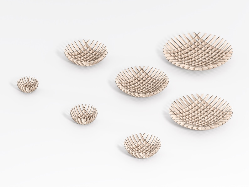 Fruit Bowl Laser Cut Plywood SVG DXF 7 Size 6 Material Thicknesses ...