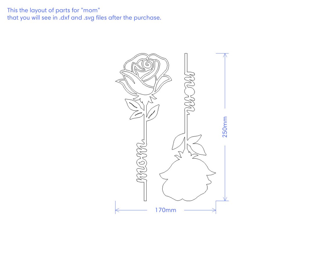 Two Layered Flower Laser Cut Svg Dxf Files, Mothers Day Gift - Etsy