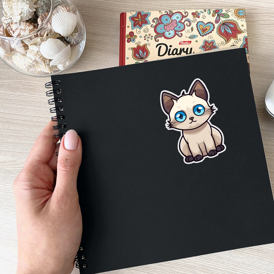 Cute Kiss-cut Siamese Chibi Cat Sticker Ready for Your - Etsy