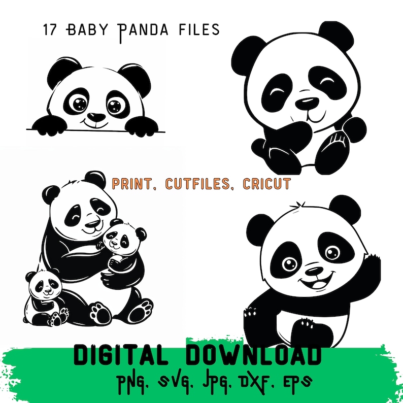 Panda Svg, Cute Panda Svg, Baby Panda Svg, Panda Bear Svg, Panda ...