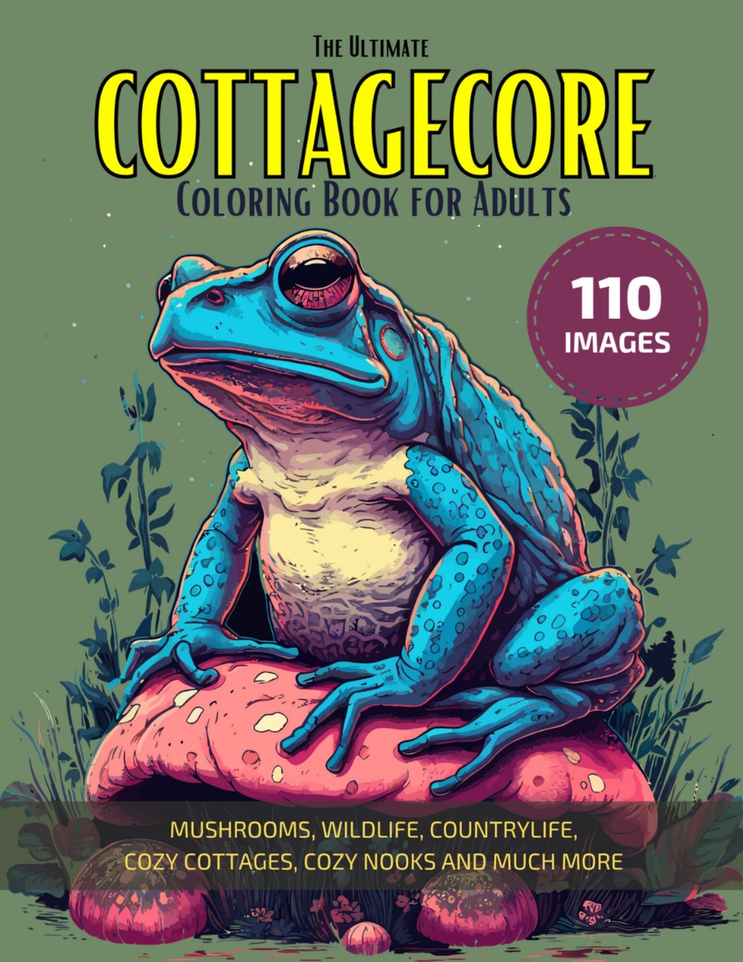 PDF Cottagecore Coloring Pages to Download and Colour. Sample - Etsy