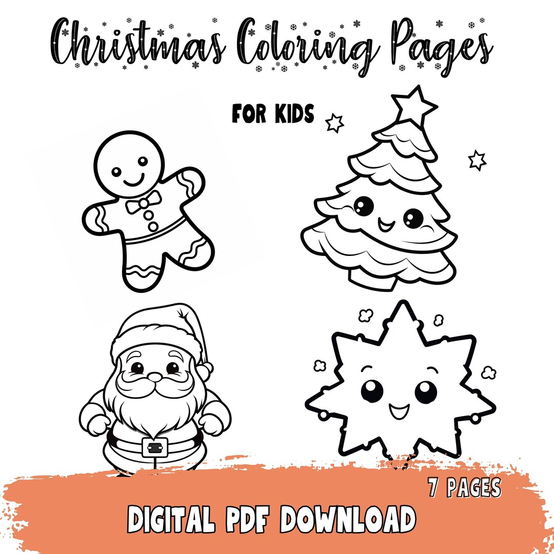 7 Christmas Coloring Pages for Kids Toddlers Preschoolers Toddlers ...