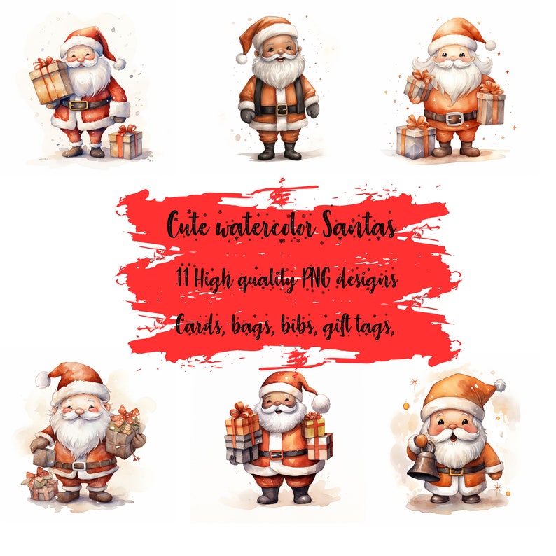 Santa Claus Clipart, Christmas Clip Art, 11 Quality Pngs, Winter ...
