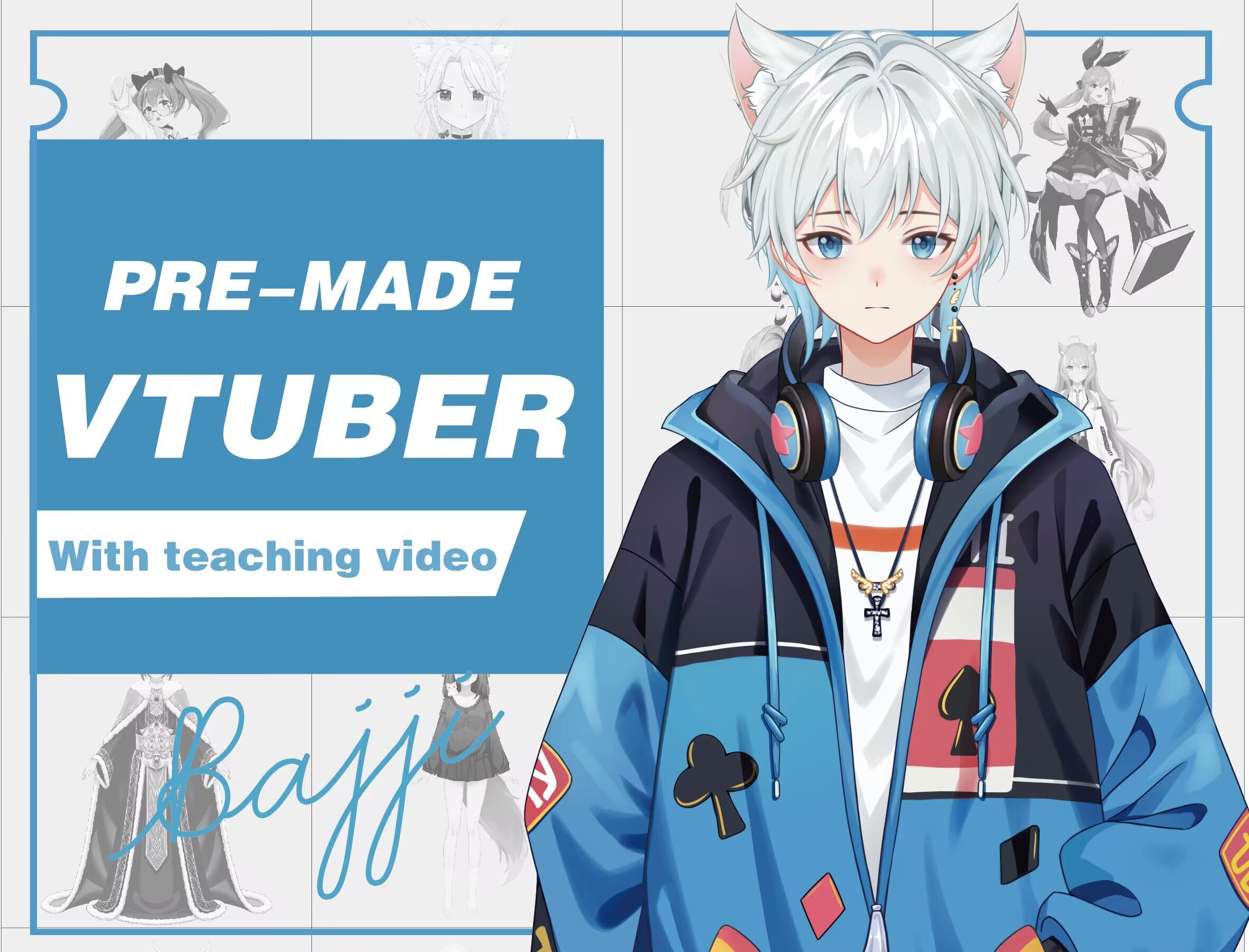Live2d Model Premade Vtuber Design Vtuber Roomlive2d Model Etsy Australia