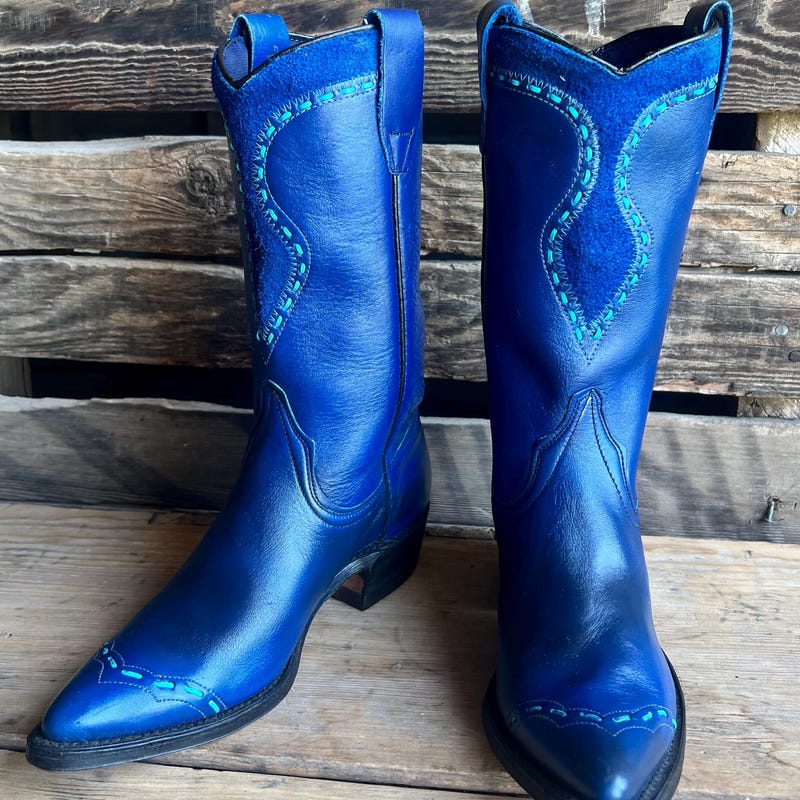 Blue Boots - Etsy