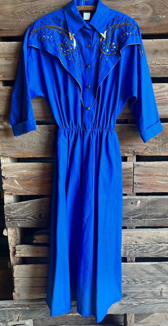 Vintage Western Attitude Sequin Rodeo Style Dress - Gem