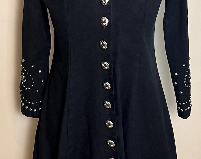 Vintage STUNNING Concho Stud Trench Coat Western Gothic Dream Size ...