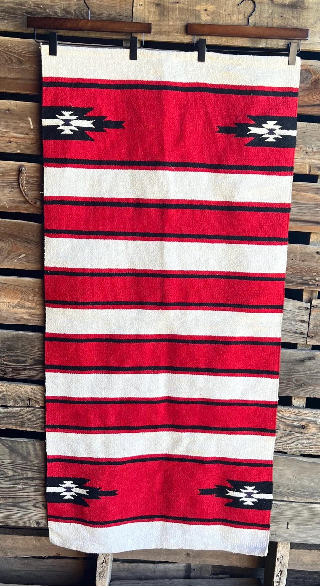 Vintage Horse Saddle Blanket Rug Black Red Hand Woven 29” by 63” - Etsy