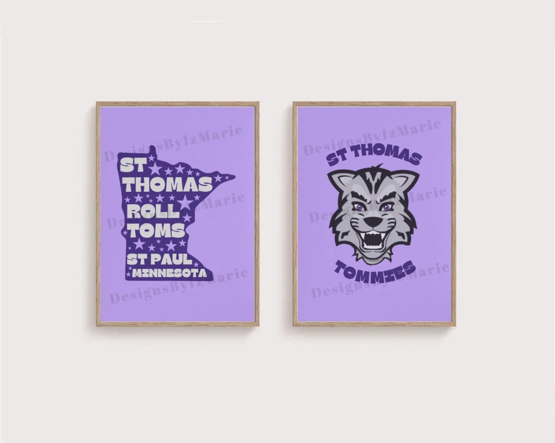 University of St Thomas, Tommie Mascot Wall Prints - Set of 2 - Etsy
