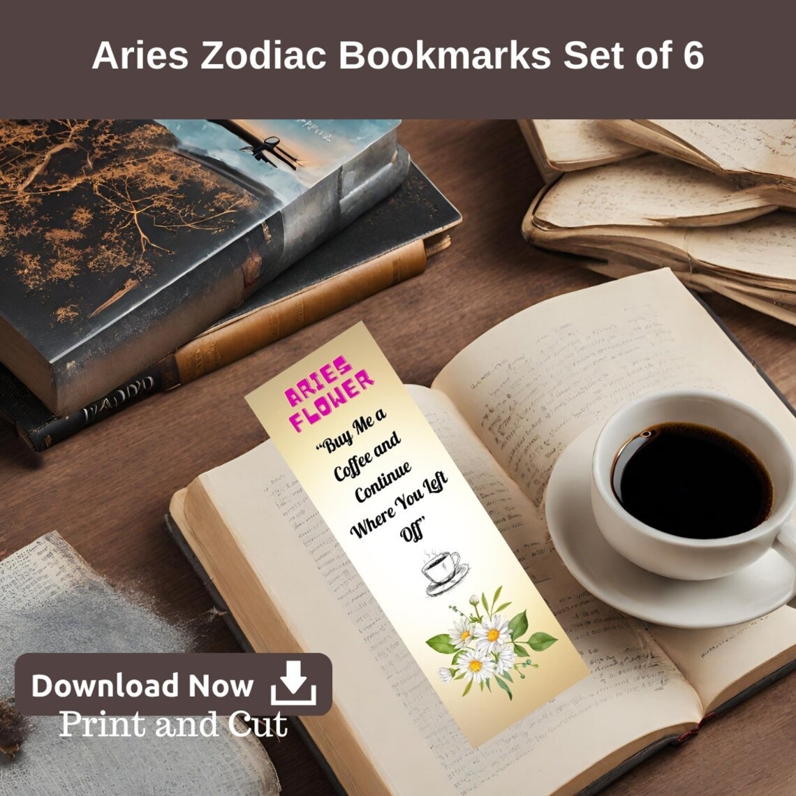 Printable Aries Zodiac Bookmarks Set of 6 Instant Download - Etsy